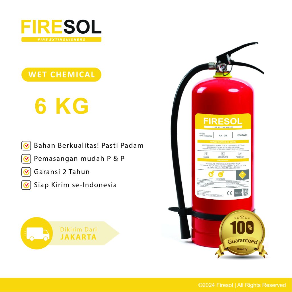APAR Wet Chemical Type-K 6Kg Firesol | APAR 6Kg Wet Chemical Untuk Dapur - FIRESOL